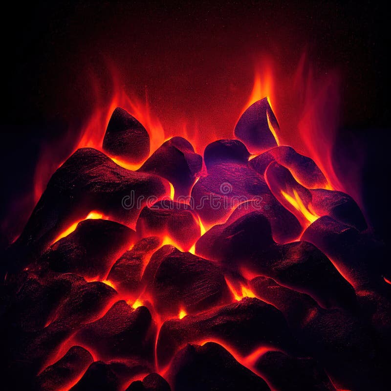 Hot Burning Coals. AI Render. Stock Illustration - Illustration of ...
