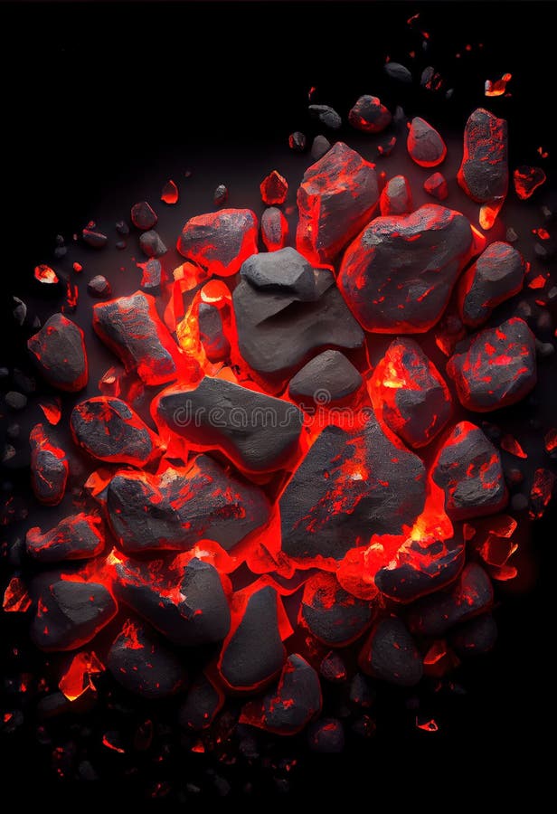Hot Burning Coals. AI Render. Stock Illustration - Illustration of live ...
