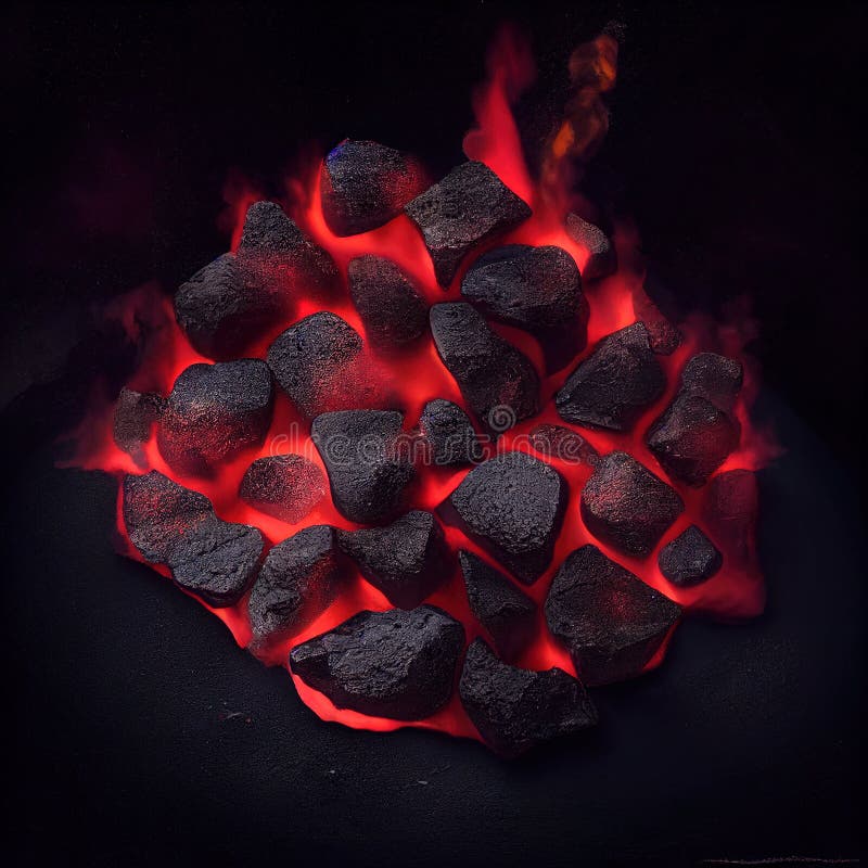 Hot Burning Coals. AI Render. Stock Illustration - Illustration of ...