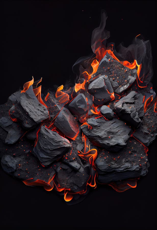 Hot Burning Coals. AI Render. Stock Illustration - Illustration of ...