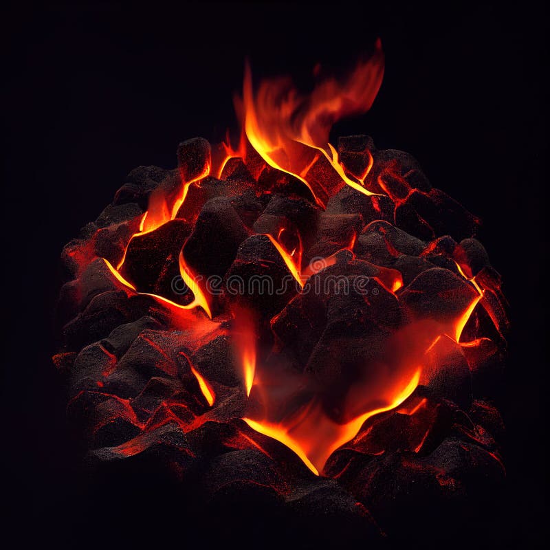 Hot Burning Coals. AI Render. Stock Illustration - Illustration of ...