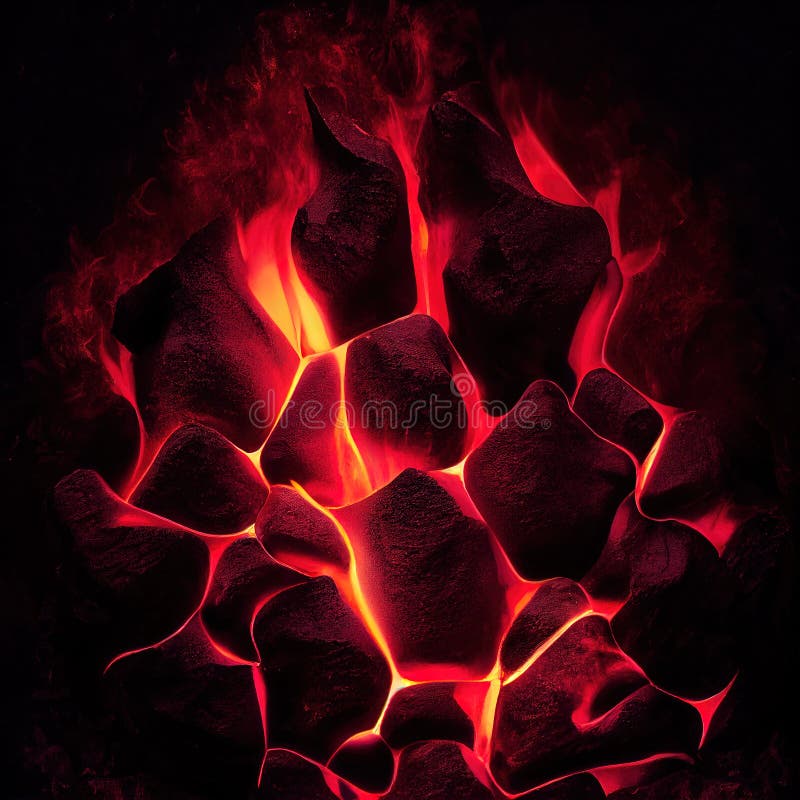 Hot Burning Coals. AI Render. Stock Illustration - Illustration of ...