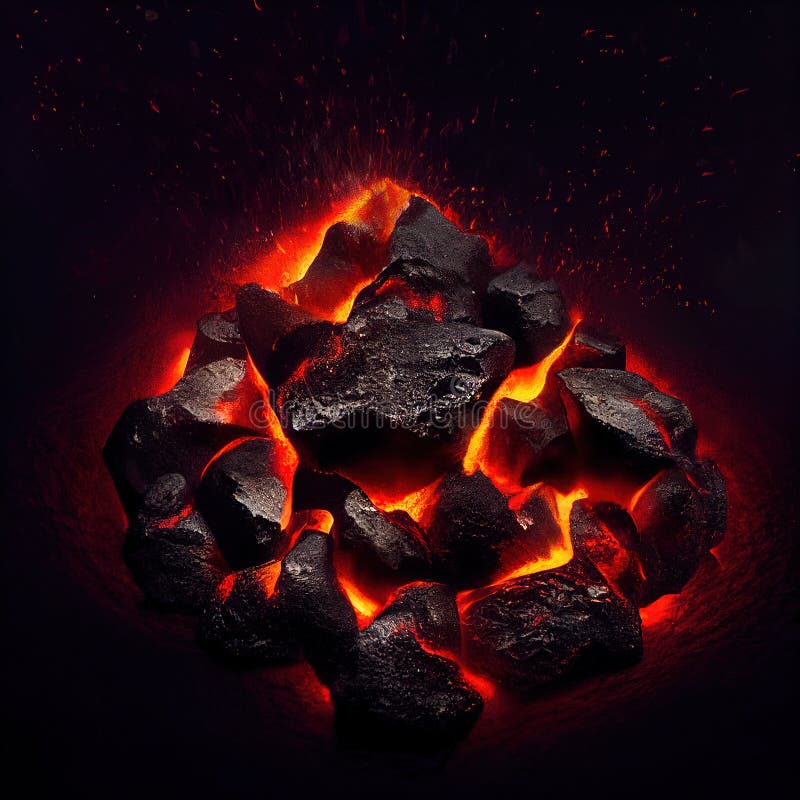Hot Burning Coals. AI Render. Stock Illustration - Illustration of ...