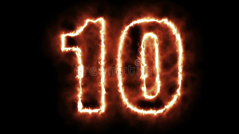 Burning Number on Black Background Stock Footage - Video of background ...