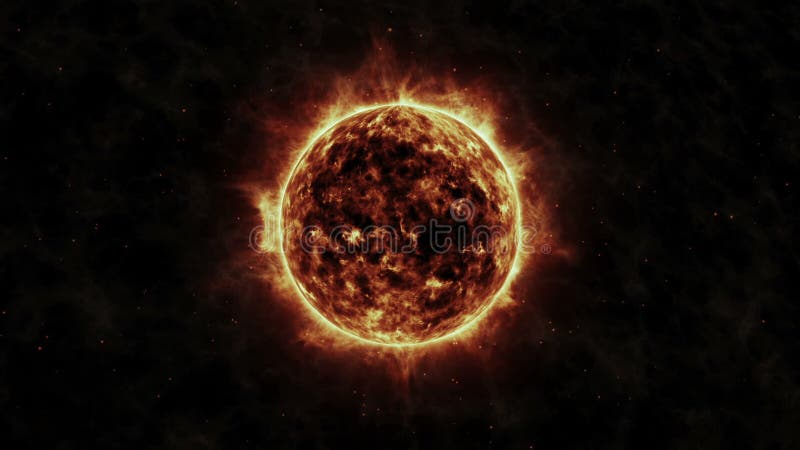The Hot Burning Sun in Space Closeup Stock Footage - Video of orbiting ...