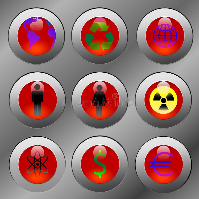 Shiny Buttons Icons Business Website Set Gold Stock Vector ...