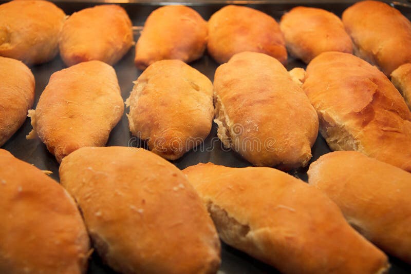 Hot Cakes with Jam on a Baking Pan Stock Image - Image of baking, snack ...