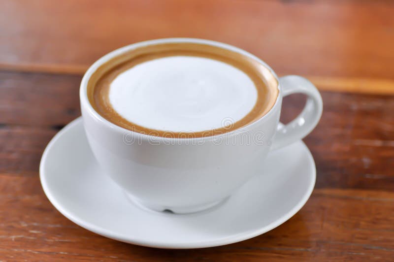 Hot cappuccino, hot coffee stock image. Image of blue - 179593697