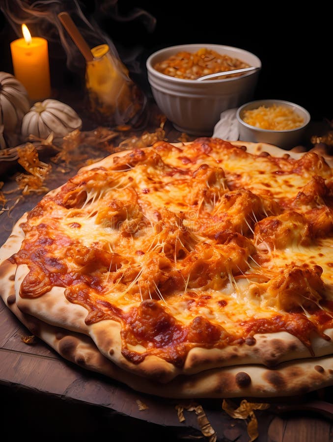 Hot Cheesy Pizza, a Pizza with Cheese and Sauce Stock Illustration ...