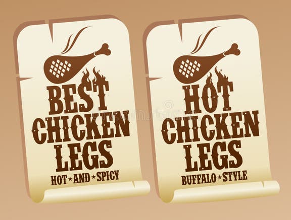 Hot chicken legs stickers. stock vector. Illustration of fastfood ...