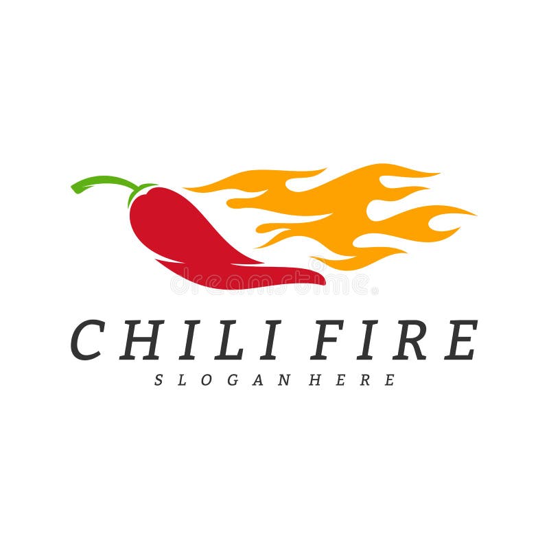 Hot Chili Logo Design Vector. Chili with Fire Logo Concepts Stock ...