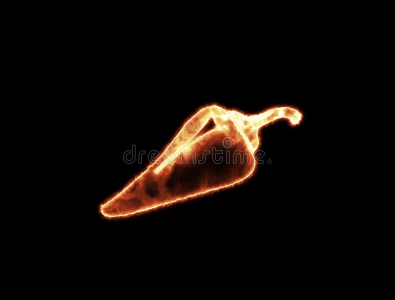 Chili Pepper Flying and Rotating on a Black Background. Red Chili ...