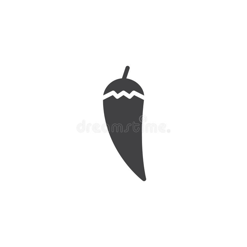 Hot Chili Pepper Filled Outline Icon Stock Vector - Illustration of ...