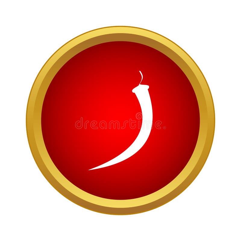 Hot Chilli Pepper Icon, Simple Style Stock Vector - Illustration of ...
