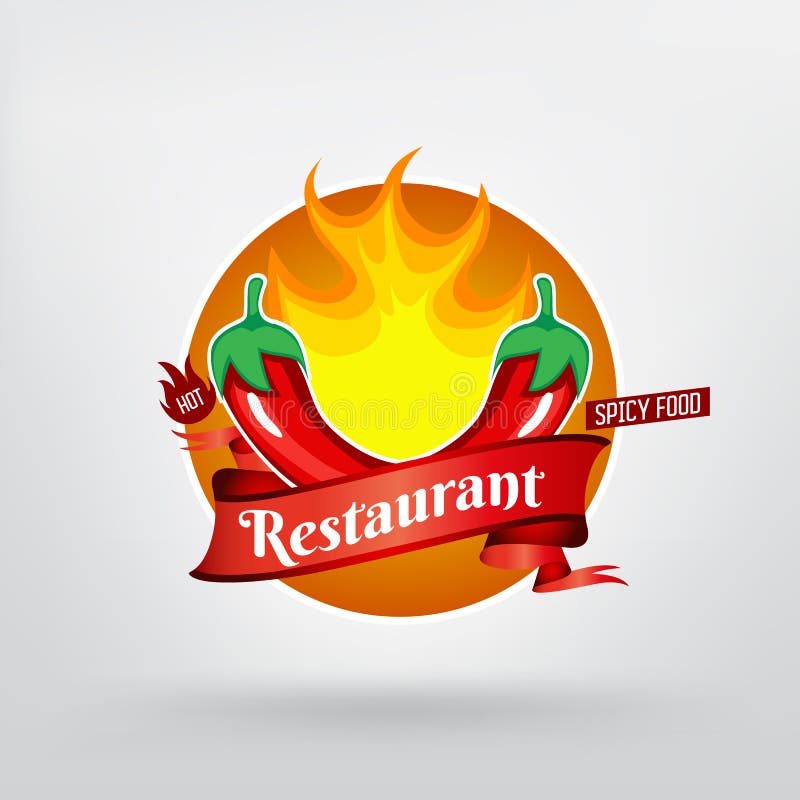 Hot Chilli Pepper Restaurant Vector Concept Logo Design Stock Vector ...