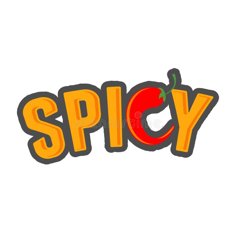 Hot Chilli Spicy Logo Lettering Typography Design Vector Illustration ...