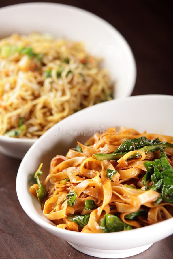 Hot Chinese Spaghetti with Garnish Stock Photo - Image of cooked ...