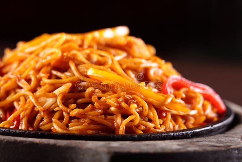 Hot Chinese Spaghetti with Garnish Stock Image - Image of asia, chinese ...