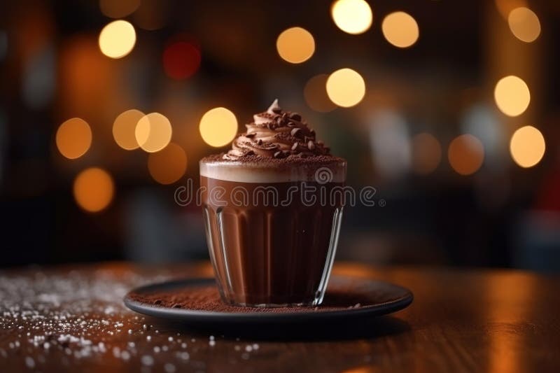 Hot Chocolate Drink with a Cream Stock Image - Image of confection ...