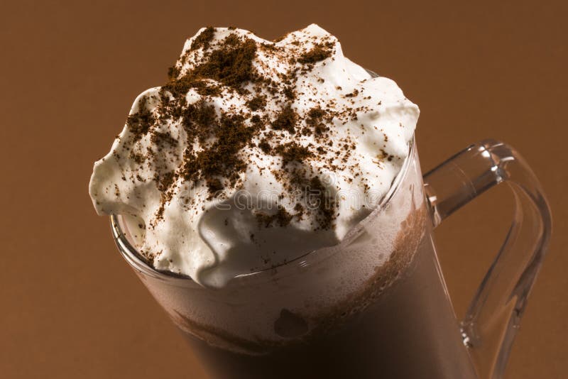 Coffee Latte and Hot Chocolate with Whipped Cream Stock Photo - Image ...