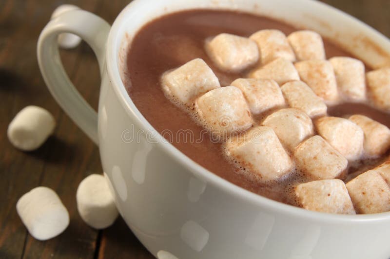 Hot Chocolate and Marshmallow Stock Image - Image of cappuccino, drink ...
