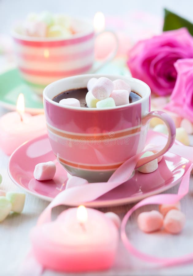 Hot Chocolate and Marshmallow Stock Image - Image of setting, marriage ...