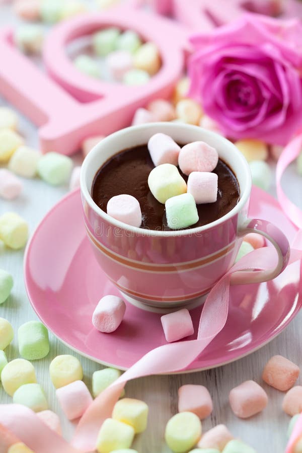 Hot Chocolate and Marshmallow Stock Image - Image of mothers, food ...