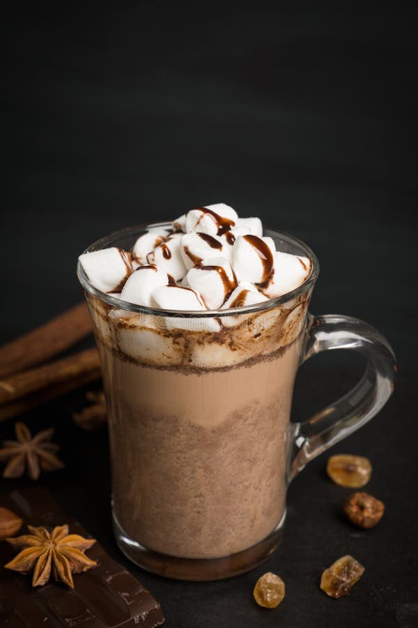 Hot Chocolate with Marshmallow Stock Photo - Image of anise, cinnamon ...