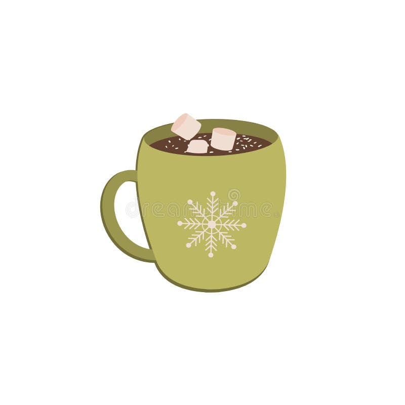 Hot Chocolate with Marshmallows. a Cup with an Ornament in the Form of ...