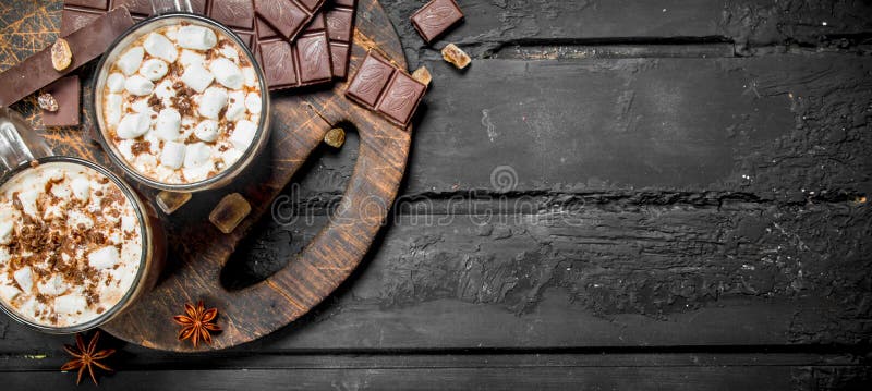 Hot Chocolate with Marshmallows Stock Image - Image of rustic ...
