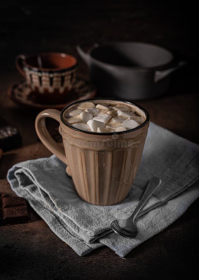 Hot Chocolate with Marshmello Stock Photo - Image of foam, morning ...