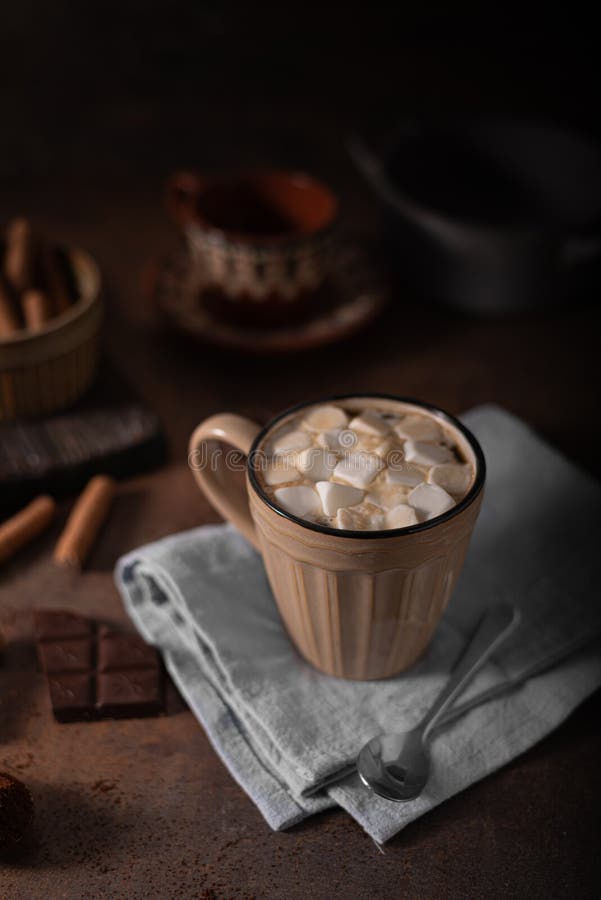 Hot Chocolate with Marshmello Stock Image - Image of homemade, cinnamon ...