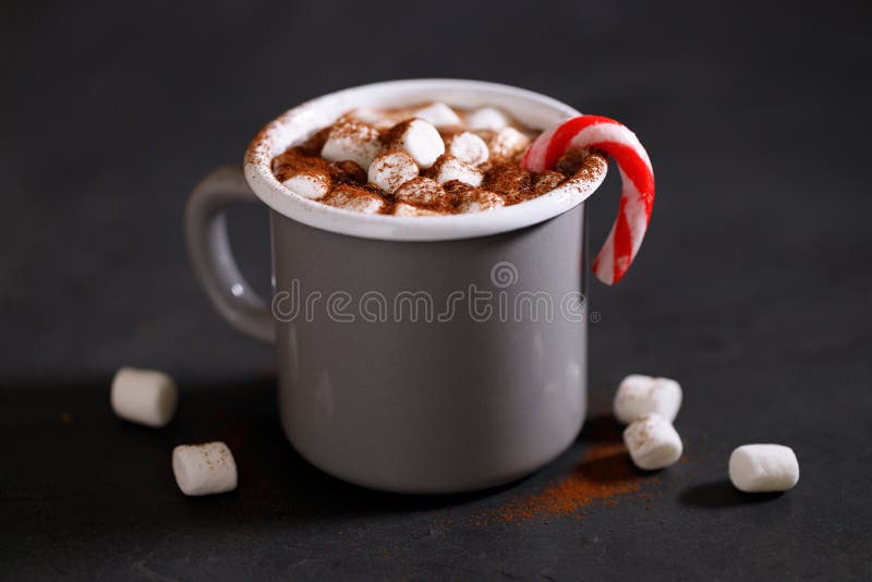 Hot Chocolate with Marsmallow Candies Stock Image - Image of morning ...