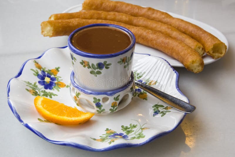 Cafe Y Porras, Coffee and Thick Churros, the Typical Breakfast I Stock ...
