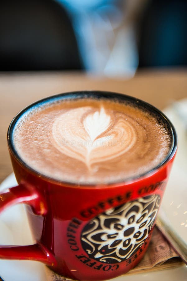 Hot chocolate in red cup stock photo. Image of winter - 248958928