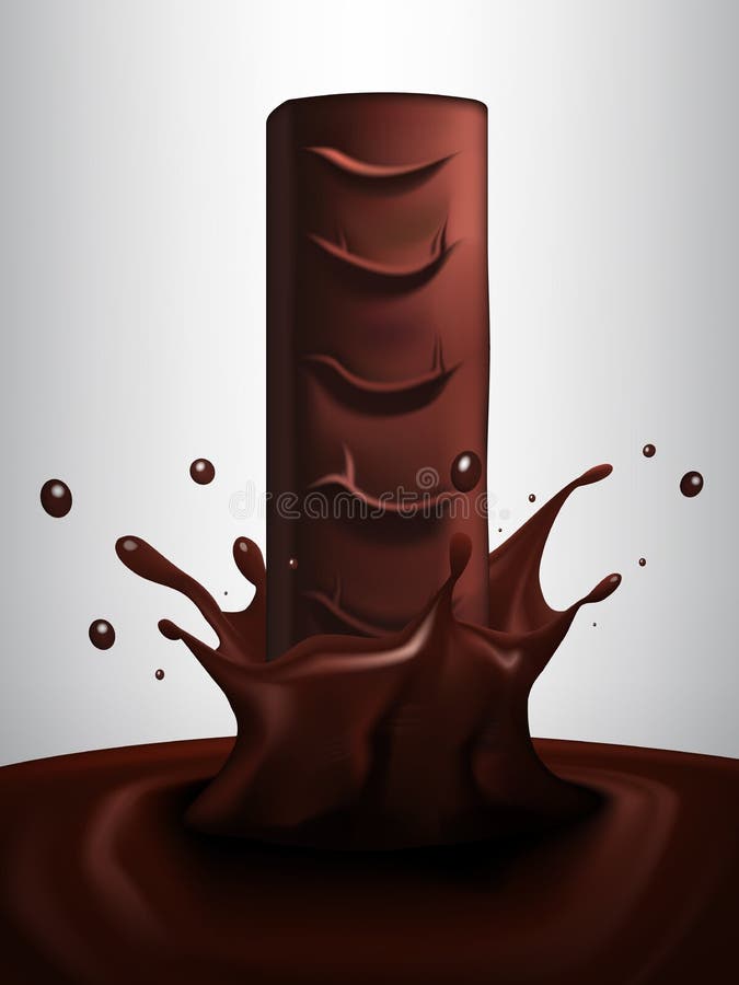 Hot Chocolate Splash with Candy Bar in Center Stock Vector ...