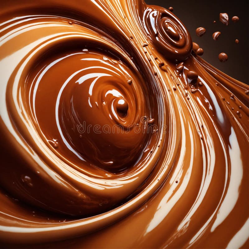 Hot Chocolate Splash in a Spiral Shape, Liquid Cocoa or Coffee Beans ...