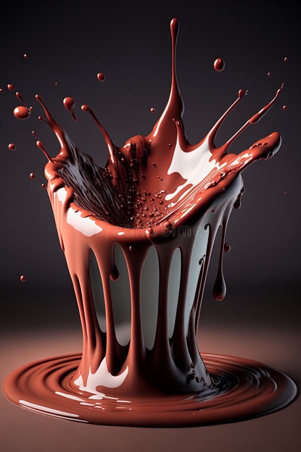 Hot Chocolate Splashing in To the Cup. Oozing, Drizzling, Dripping ...