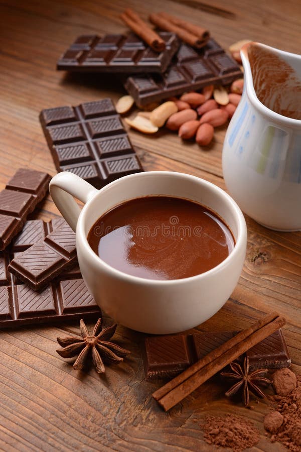 Hot chocolate on the table stock photo. Image of cocoa - 65394266
