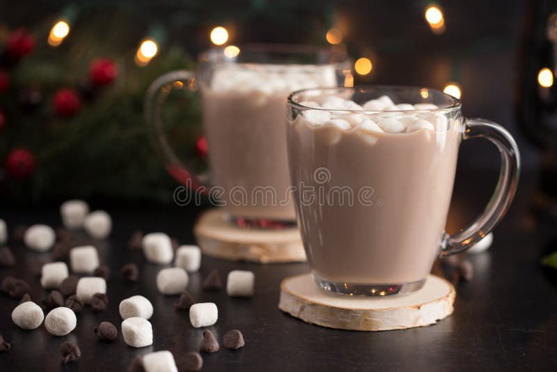 Hot Chocolate on a Table Set for the Holidays Stock Image - Image of ...