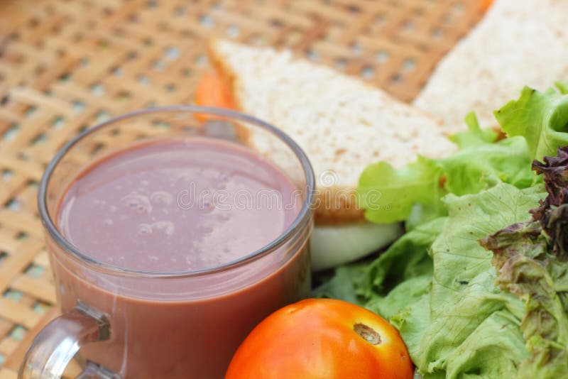 Hot Chocolate and Tuna Sandwich. Stock Image - Image of onion, toast ...