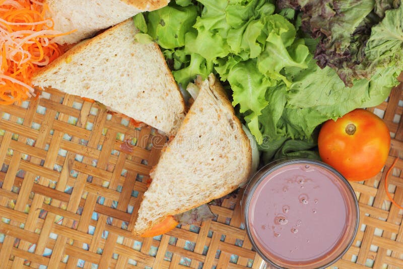 Hot Chocolate and Tuna Sandwich. Stock Image - Image of light, dinner ...