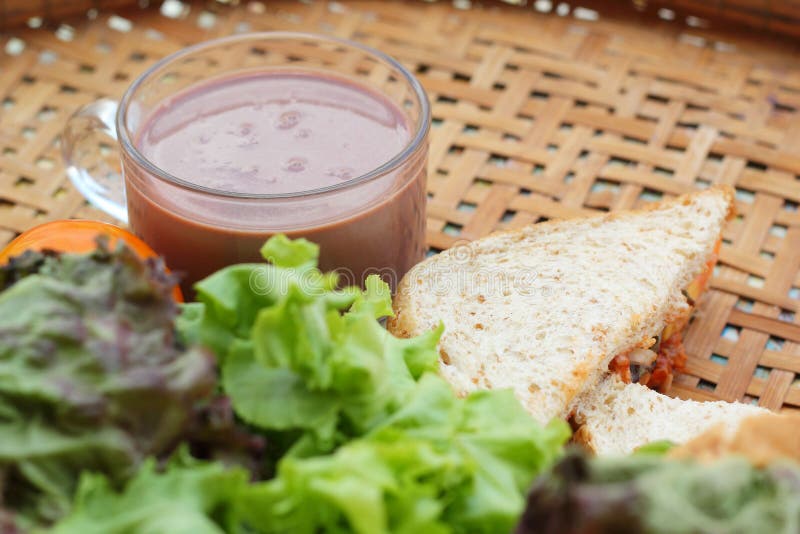 Hot Chocolate and Tuna Sandwich. Stock Photo - Image of dinner, diet ...