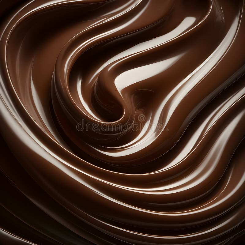 Hot Chocolate Waves of Dark Chocolate Stock Illustration - Illustration ...