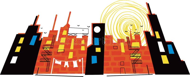 Hot City Landscape stock vector. Illustration of landscape - 89080478