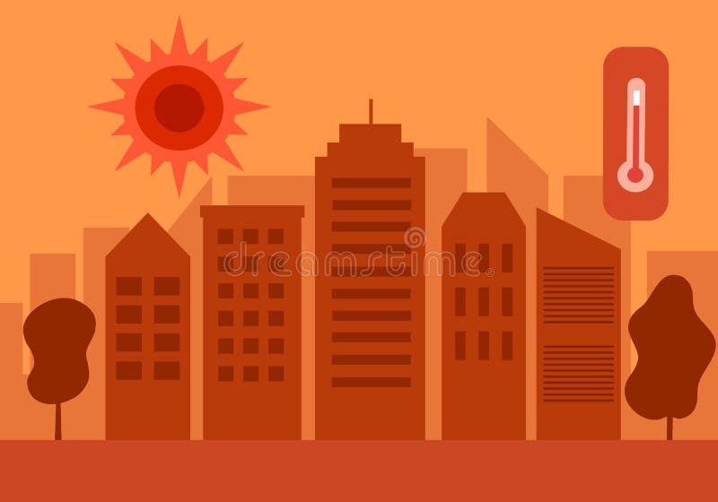 Hot Climate in the City with Strong Sunlight and Thermometer in Flat ...