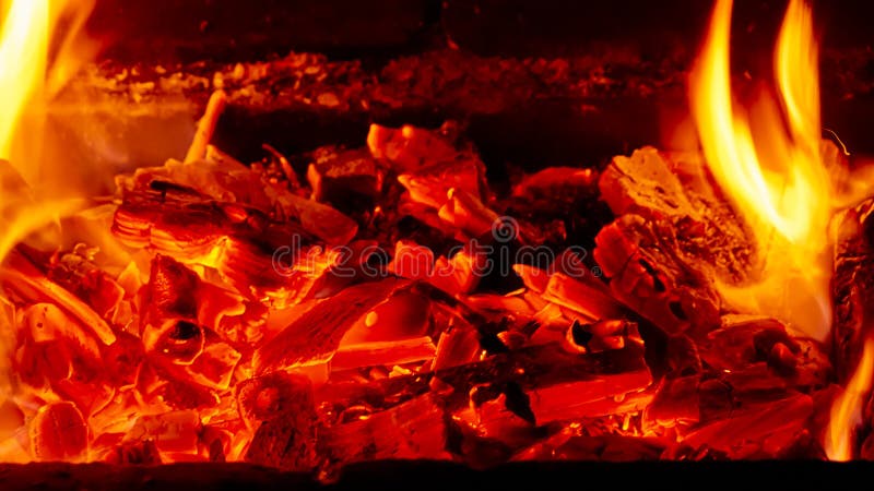 Hot Coal with Lights, Preparation for Cooking Kebabs, Barbecue. Stock ...