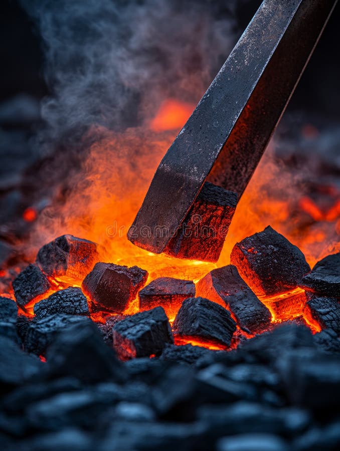 Hot coal stock image. Image of metallurgy, intense, heat - 368137535