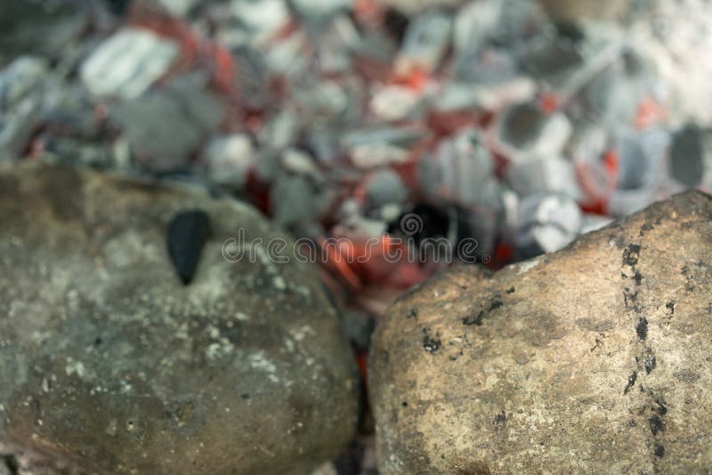 Hot Coals, Bonfire, Logs Burning Stock Image - Image of grill, burn ...