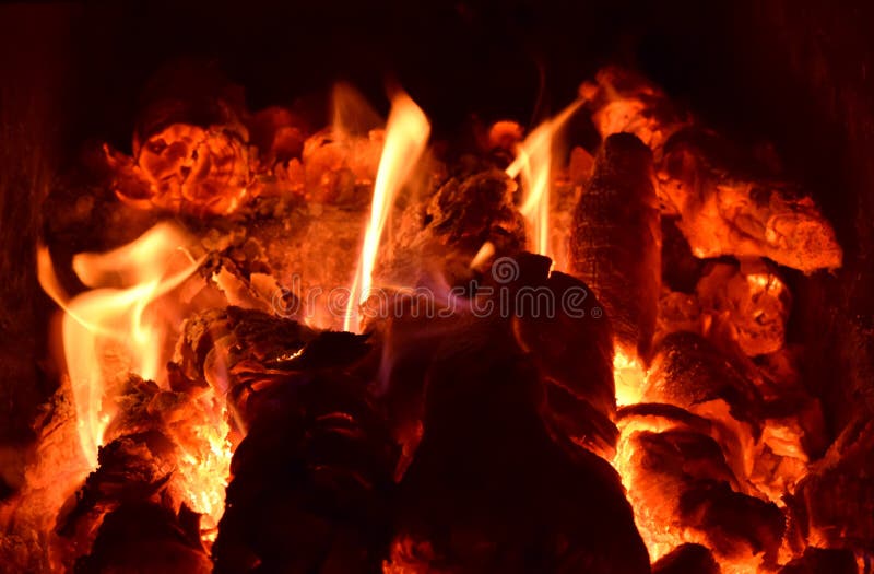 Hot coals in the stove stock photo. Image of idea, camp - 144637016